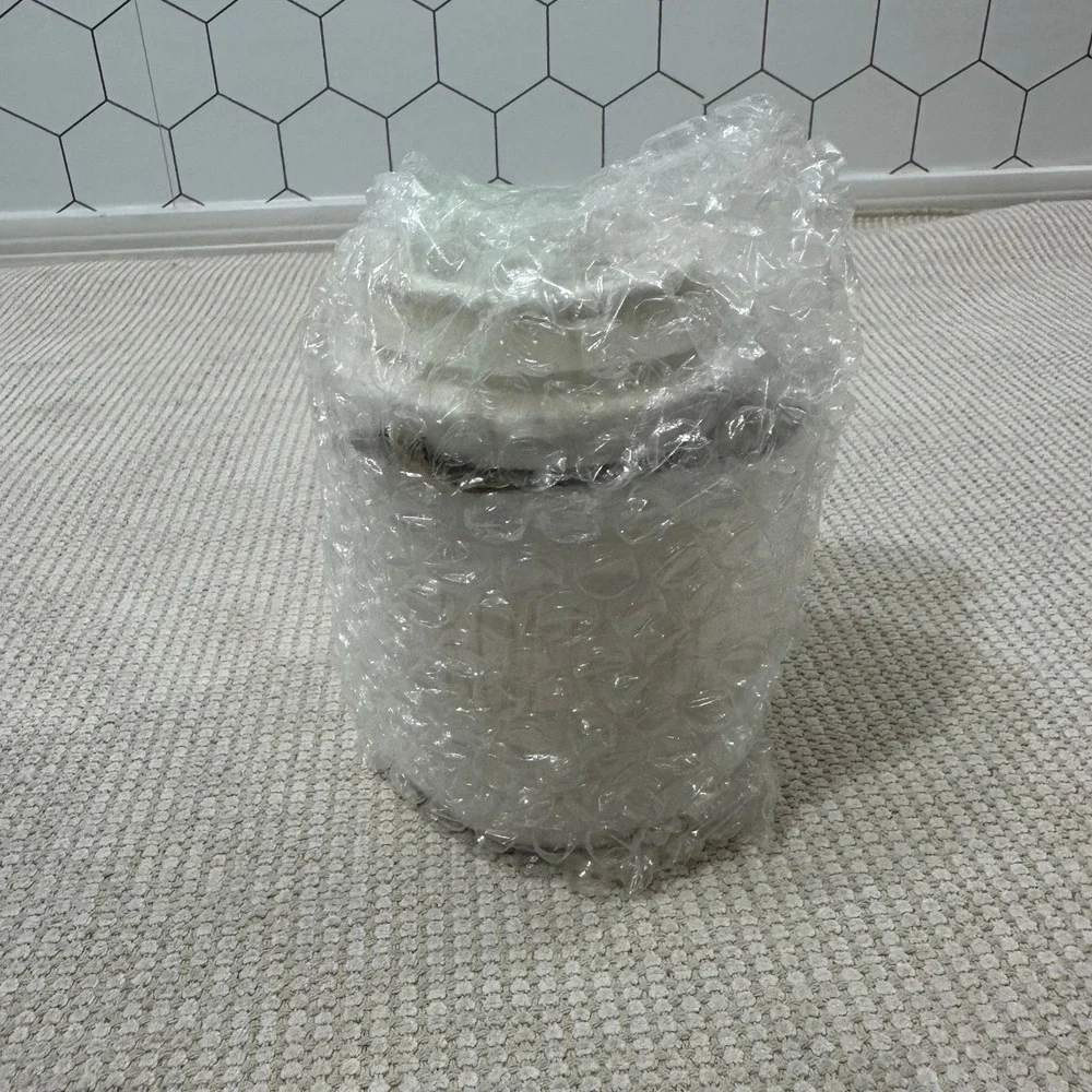 Rae Dunn | Kitchen | Rae Dunn Crunchy Ceramic Canister White Gold ...